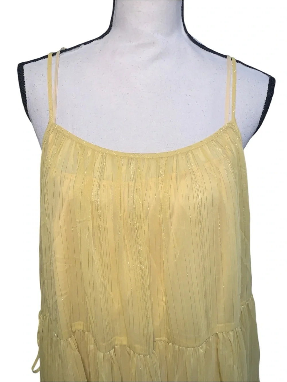 Wayf | Dresses | Wayf Clyde Metallic Thread Tiered Ruffle Dress Summer ...